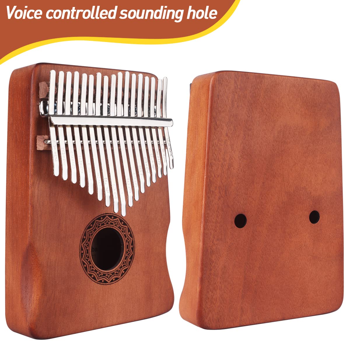 Genround Kalimba Thumb Piano & Finger Instrument Bundle, 17 Keys & 8 Keys Piano with Beginner's Study Instruction, Portable Thumb Piano for Kids and Adults, Includes Tuning Hammer