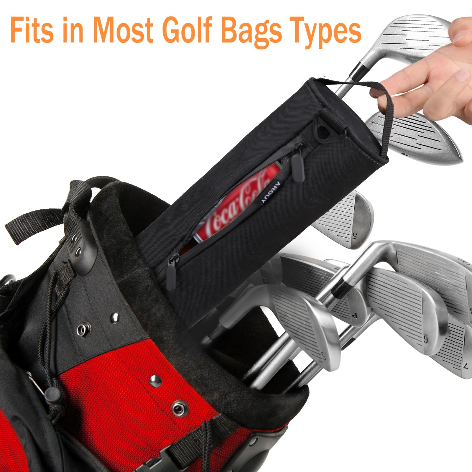 AROUY Golf Cooler Bag - Golf Accessories for Men and Small Soft Cooler Bags Insulated Cooler Holds a 6 Pack of Cans, Golf Sports Bags