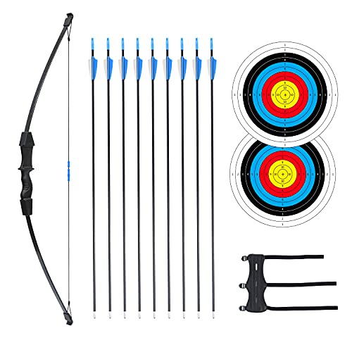 Archery Bow and Arrow Set Recurve Bow Suitable for Beginners Outdoor Sports Game Hunting Gift for Teenagers