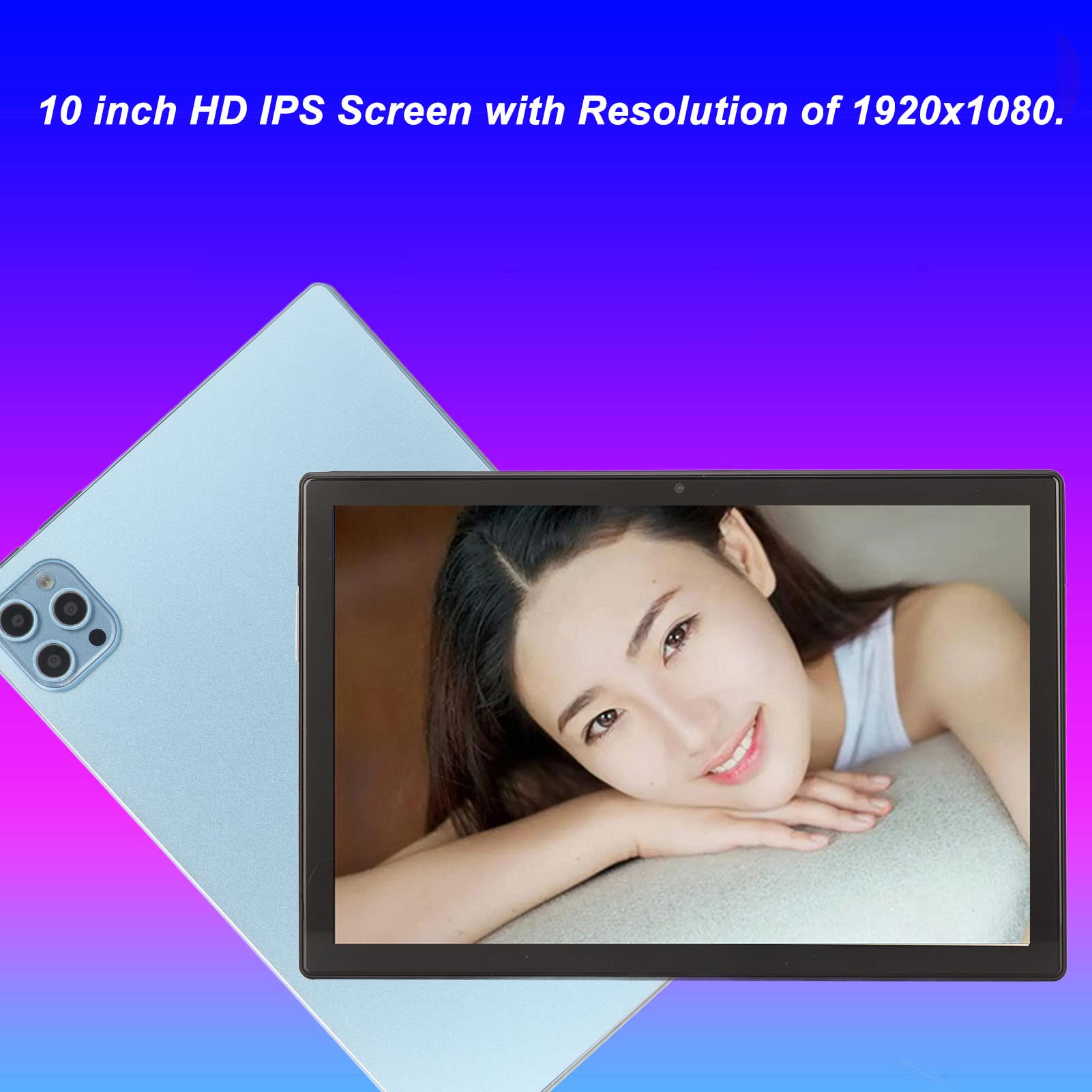 Android 12 Tablet 10 Inch Tablet, Octa Core CPU 8GB RAM 256GB ROM, Support 4G Network, 5G WiFi, Calling Function, 8MP Front and 16MP Rear Cameras, Blue