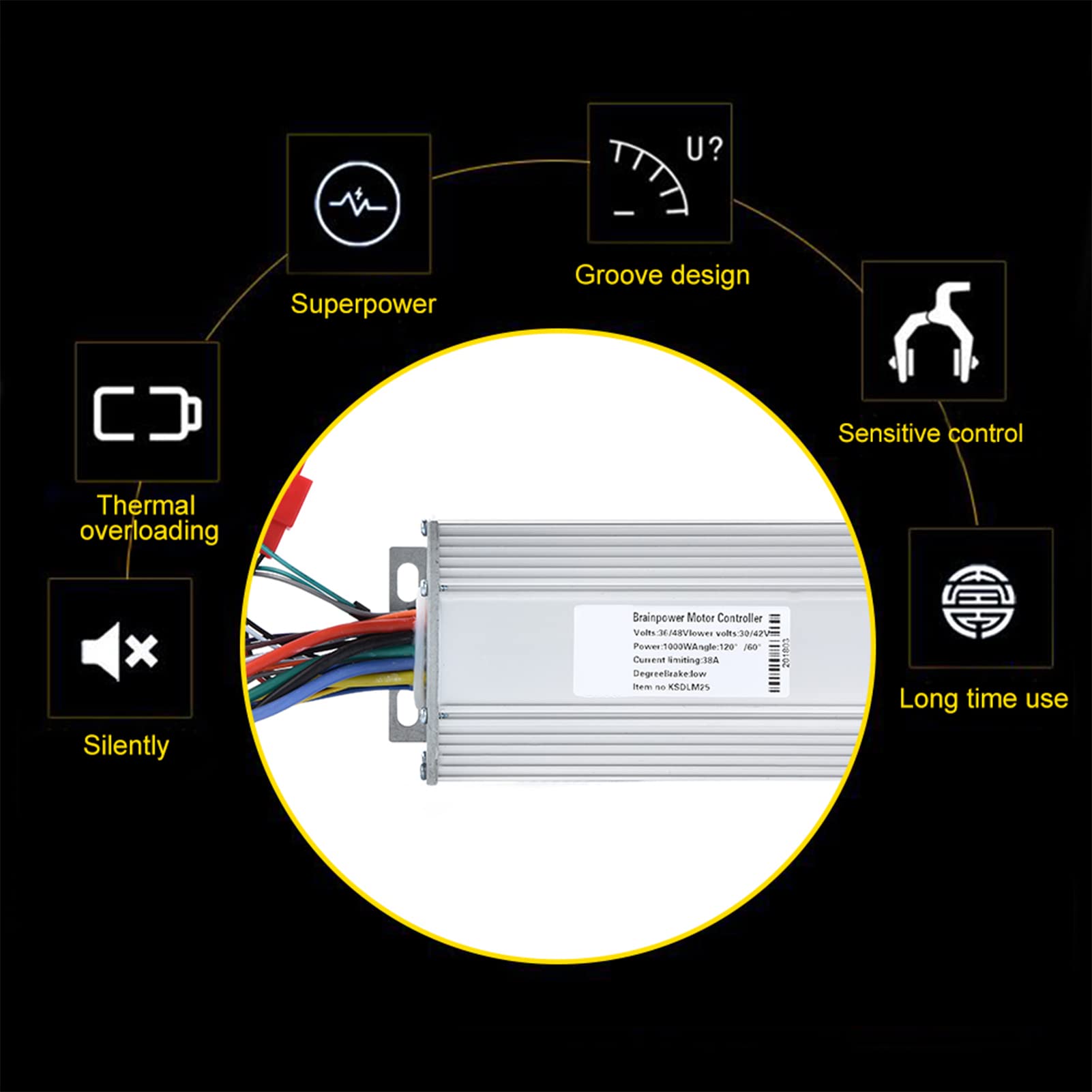 Alomejor Electric Scooter Motor 36V/48V 1000W Brushless Motor Controller for Electric Scooter