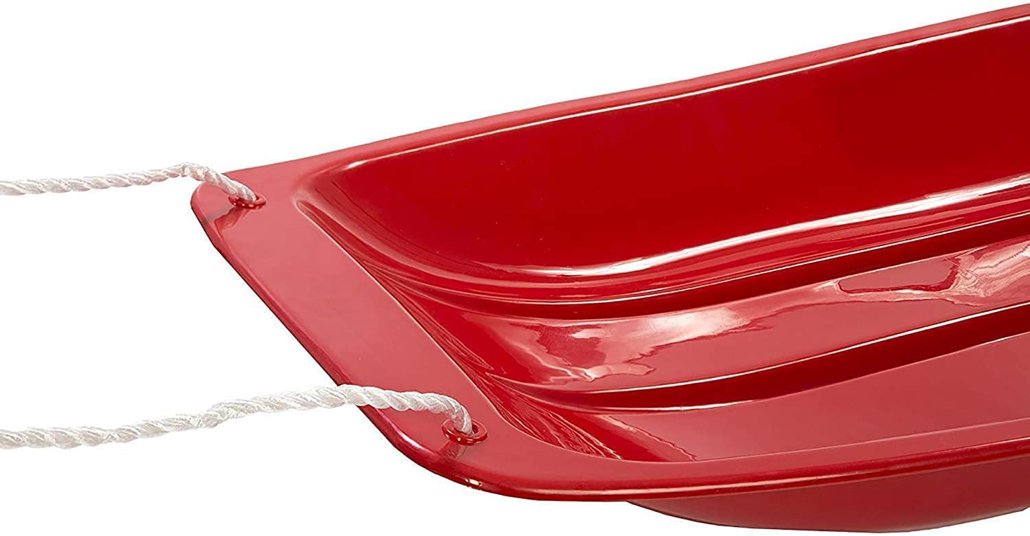 Avalanche Brands - 48" Classic Downhill Toboggan Snow Sleds - Red & Black