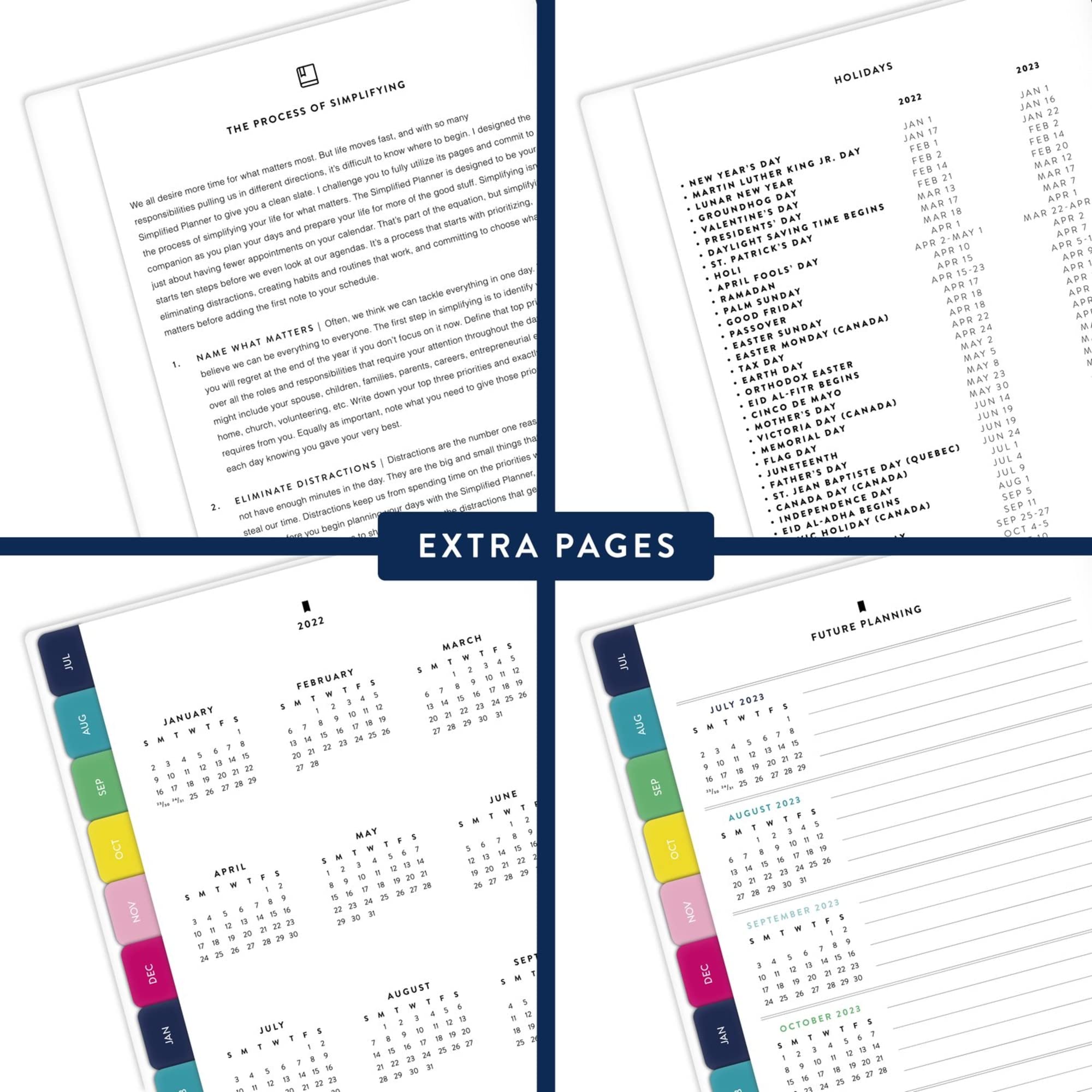 AT-A-GLANCE 2022-2023 Planner, Weekly & Monthly Academic, 5-1/2" x 8-1/2", Small, Simplified by Emily Ley, Happy Stripe (EL80-200A)