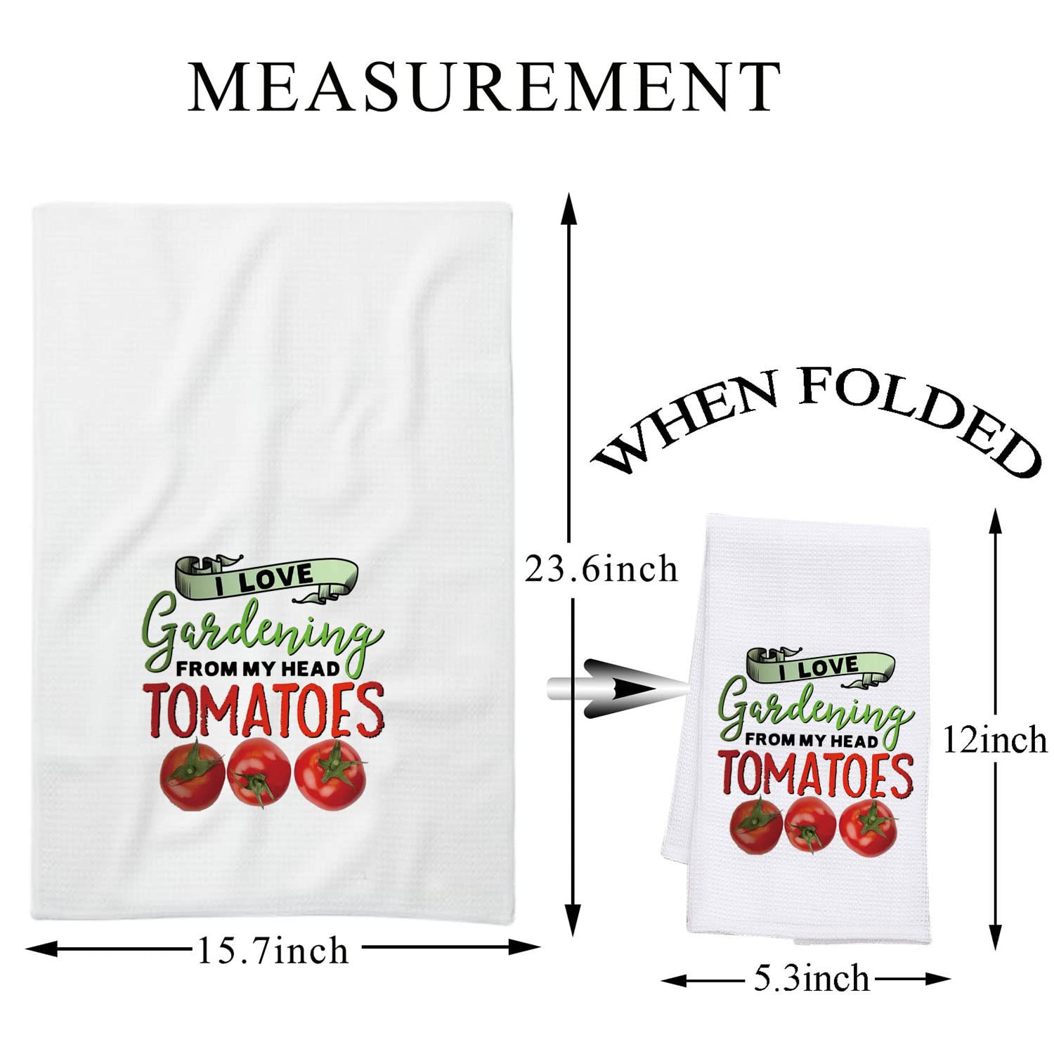 BDPWSS Funny Tomato Kitchen Towel Gardener Gift Plant Lover Dish Towel I Love Gardening from My Head Tomatoes Tea Towel (Gardening Tomatoes TW)