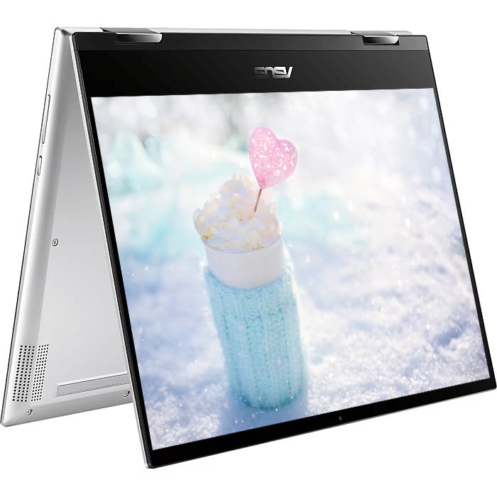 ASUS 2023 Convertible 2-in-1 Lightweight Chromebook, 12” HD IPS Touchscreen, ARM Cortex 8-Core Processor Up to 2.20GHz, 4GB Ram, 64GB SSD, Super-Fast WiFi, Chrome OS, Dale Silver (Renewed)