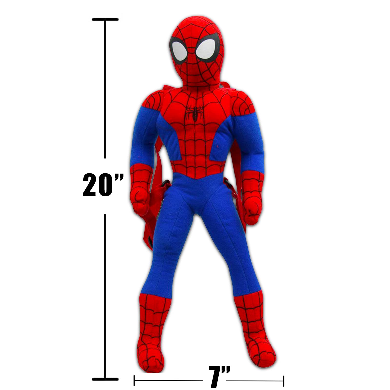 Marvel Spiderman Plushie and Tote Bag Set - Bundle with 20" Spiderman Plush Doll with Carrying Straps Plus Tote Bag, Stickers, and More (Spiderman Gifts)