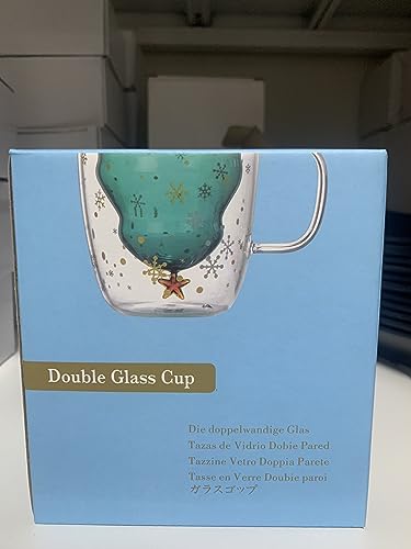 Binoster Cute Mugs Christmas Coffee Mug, Tea Cup, Milk Cup Glasses Double Wall Insulated Glasses Espresso Cup, Best Christmas for Women,Men,Kid, Office and Personal