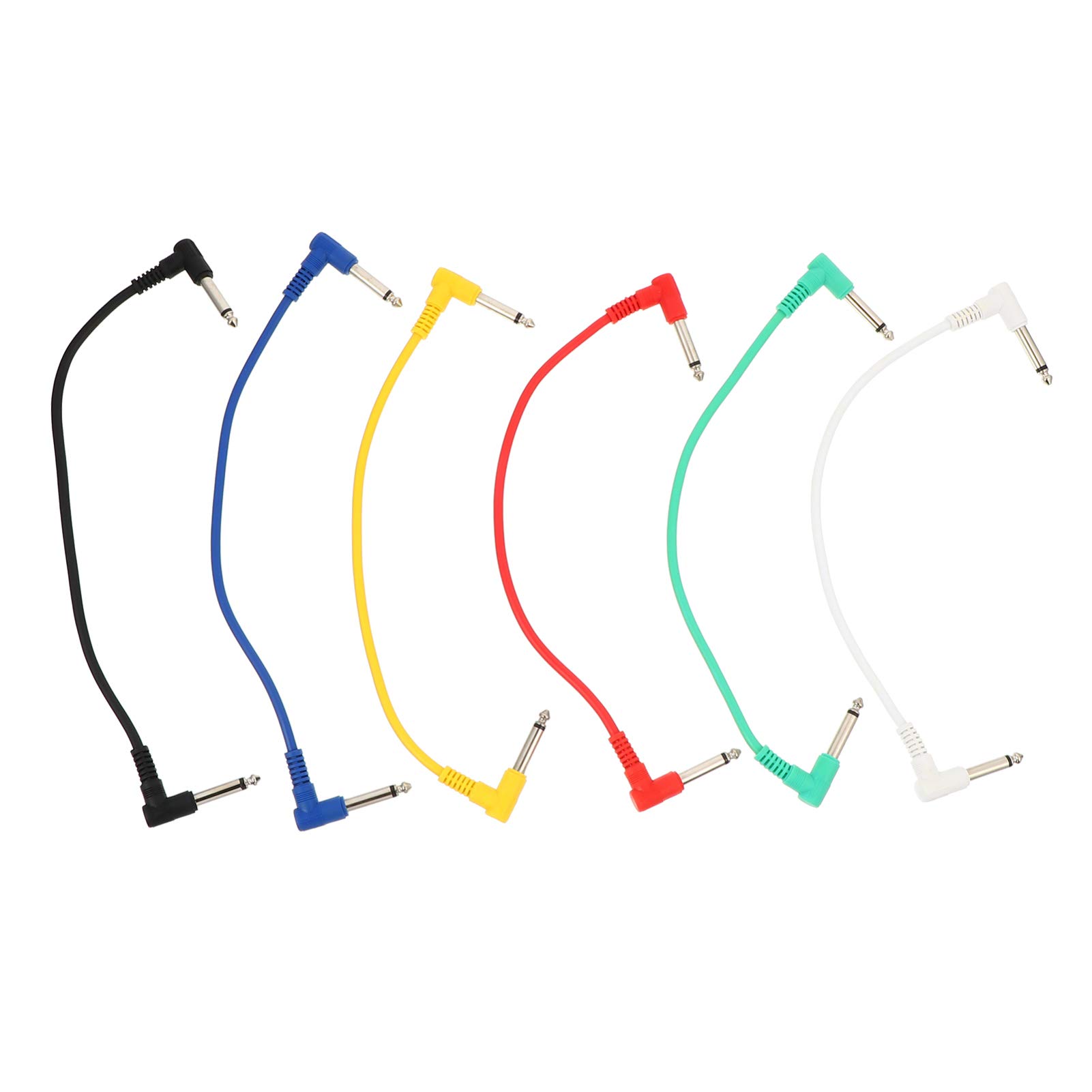 generic 6Pcs Guitar Patch Cable 6.35mm Guitar Effect Pedal Cables Flat Low Profile Instrument Effect Pedal Patch Cable for Effects Pedals 30cm