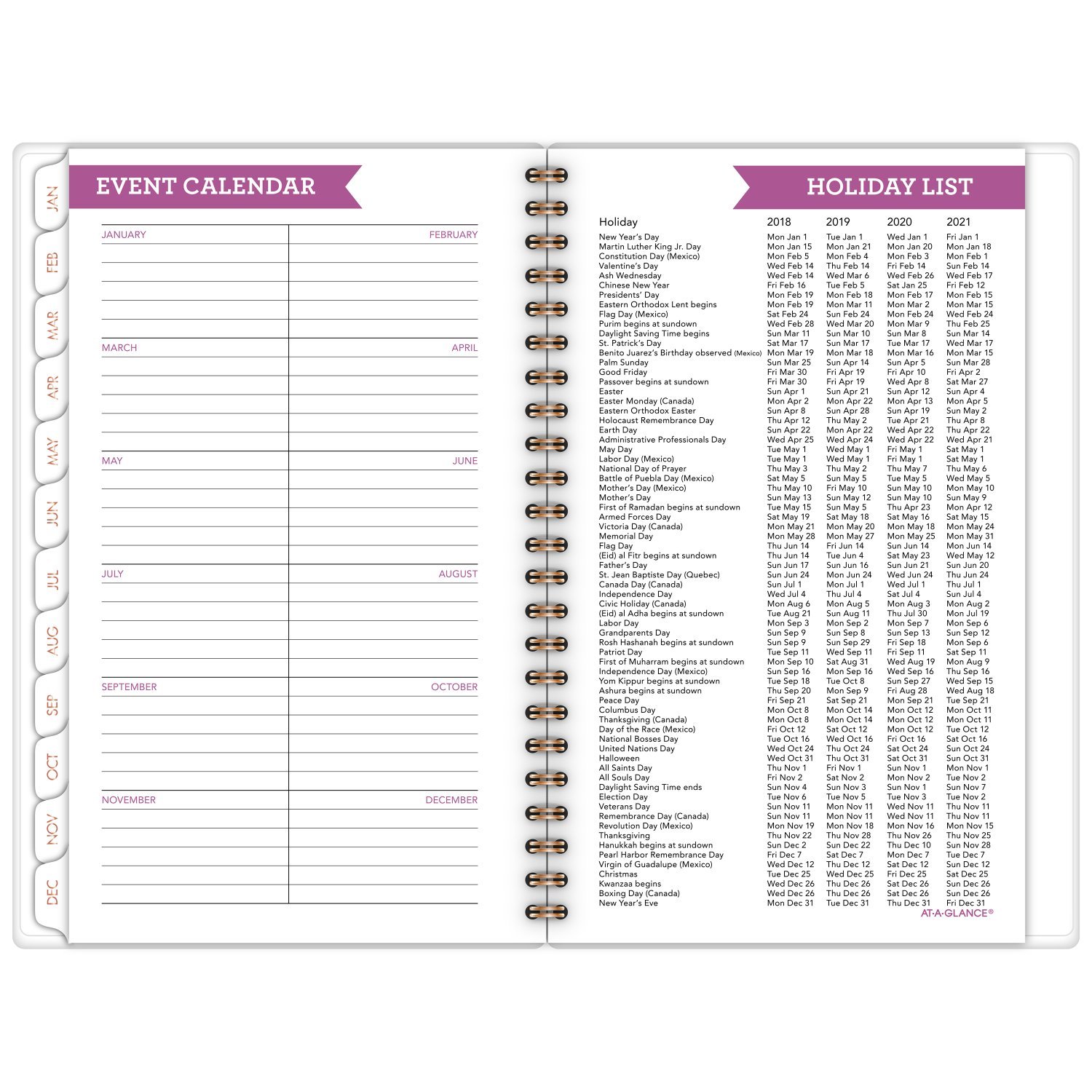 AT-A-GLANCE Weekly / Monthly Planner, January 2018 - December 2018, 4-7/8" x 8", Parasol (1064-200)