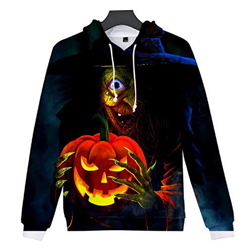 FAPIZI Unisex Realistic 3D Print Casual Halloween Costume Pullover Hooded Hoodies Tops Sweatshirt with Pocket