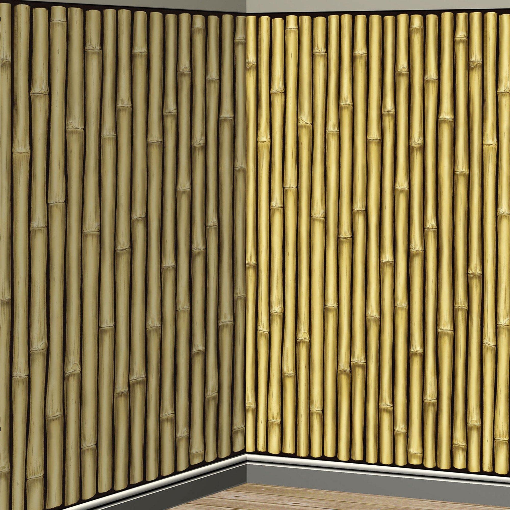 Amscan Bamboo Room Roll Scene Setter, Summer Luau Party Supplies, 48” x 40’