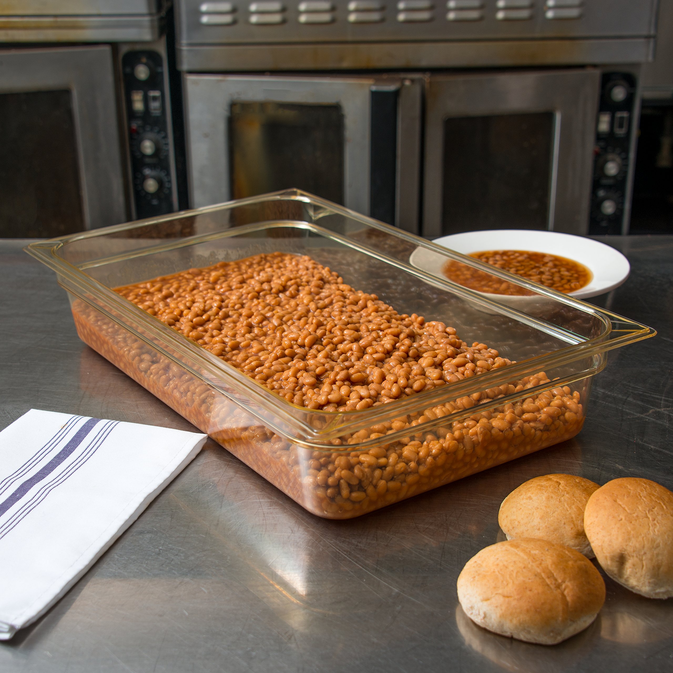 Carlisle FoodService Products 10401B13 StorPlus High Heat Food Pan, 4" Deep, Full Size, Amber