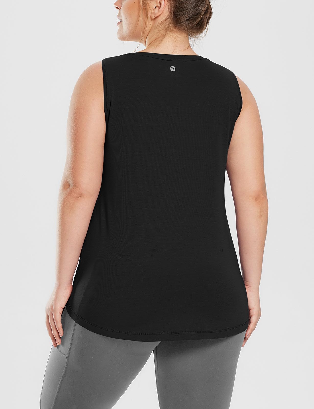 BALEAF Women's Plus Size Workout Tank Tops Loose Fit Sleeveless Athetic Running Exercise Shirts Black XXL
