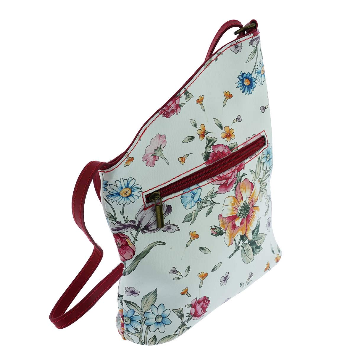 Fioretta Italian Embossed Genuine Leather Flower Pattern Crossbody Shoulder Bag Handbag For Women