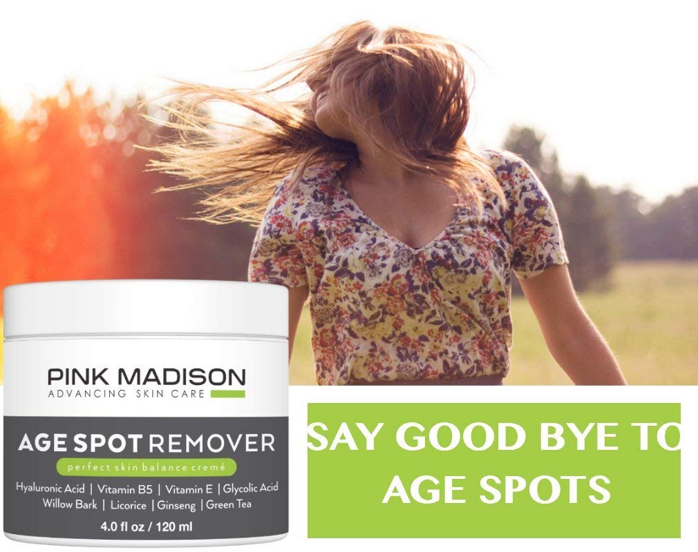Pink Madison Dark Spot Corrector Best Age Spot Remover Treatment for Face Hands Body Circle 4 Ounce Cream