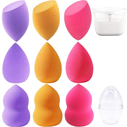 APCHYWELL Makeup Sponge Set with Holder, Latex Free Beauty Blender large size,Blending Sponge with Multi Color