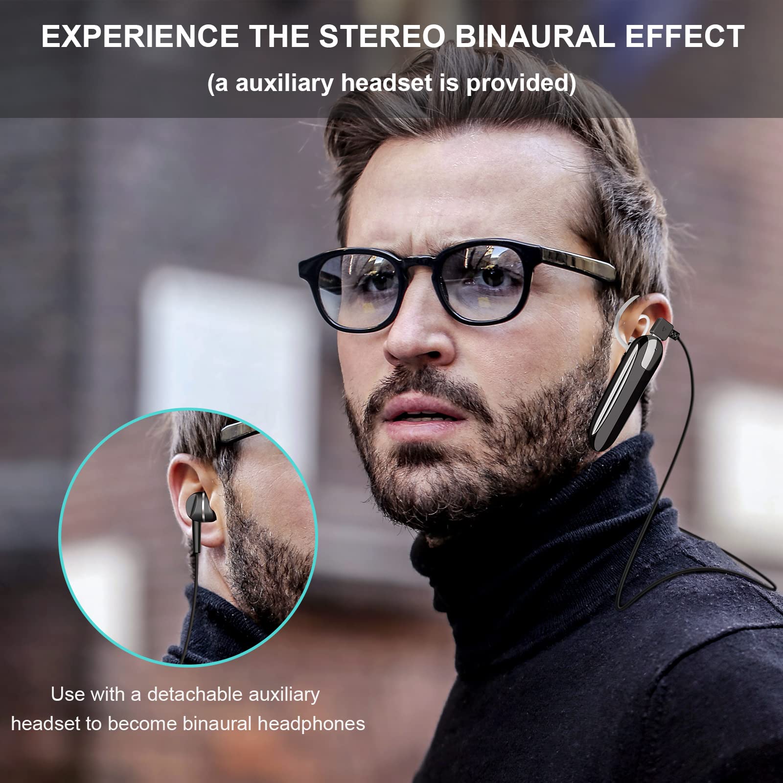 Bluetooth Earpiece for Samsung Galaxy S23 Ultra, Wireless Bluetooth Headset with Mic,48 Hrs Talk Time IPX7 Waterproof Wireless Earpiece for Driver/Business, Hands-Free Headset for Galaxy S22 Ultra A13