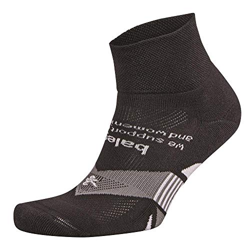 Balega Enduro Physical Trainer Arch Support Performance Quarter Athletic Running Socks for Men and Women (1 Pair), Black, Large