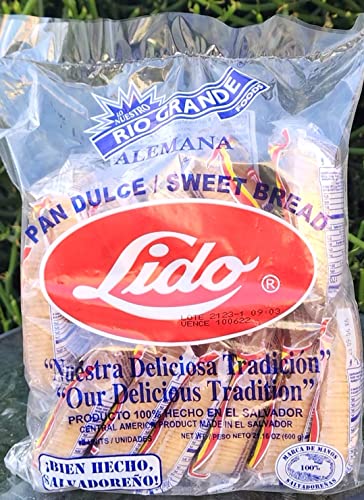 Alemana Lido tradicional pan salvadoreño Paquete de 600g con 12 unidades, 21.16 Fl Oz