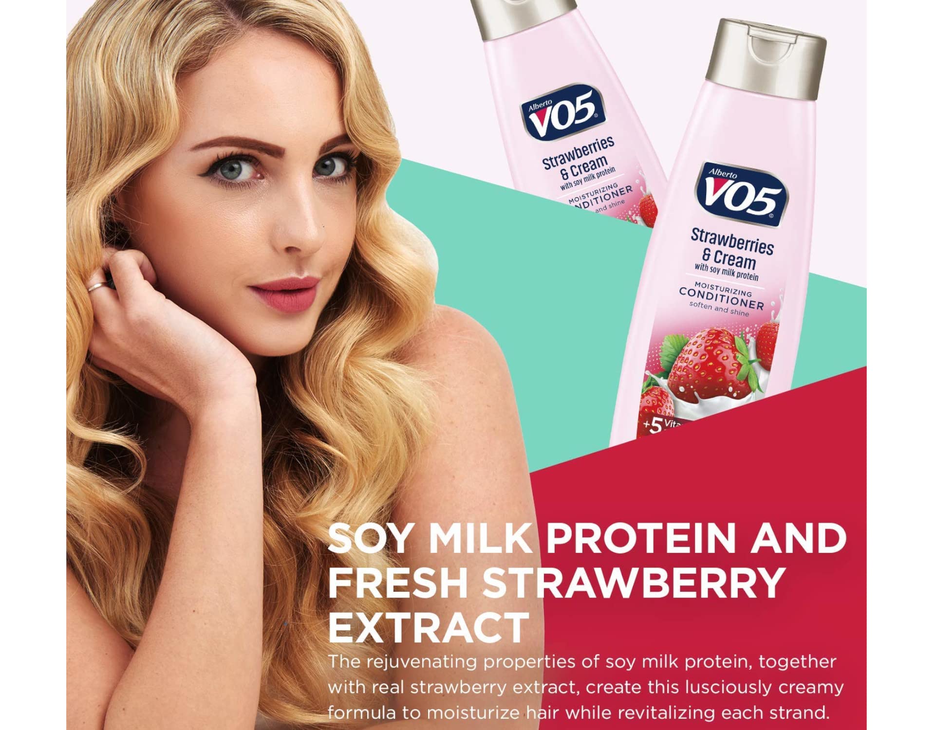 Moisture Milks Conditioner Cream, 12.5 oz, Strawberries by Vo5 (Pack of 2)