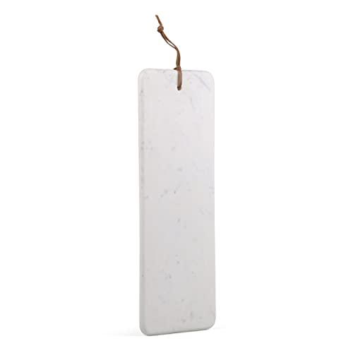 BIRDROCK HOME 23" Marble Serving Board | 100% Natural, Premium Marble | 23" L x 8" W | Charcuterie Board for Party Appetizers | Kitchen Platter for Food | Fruit Display - White