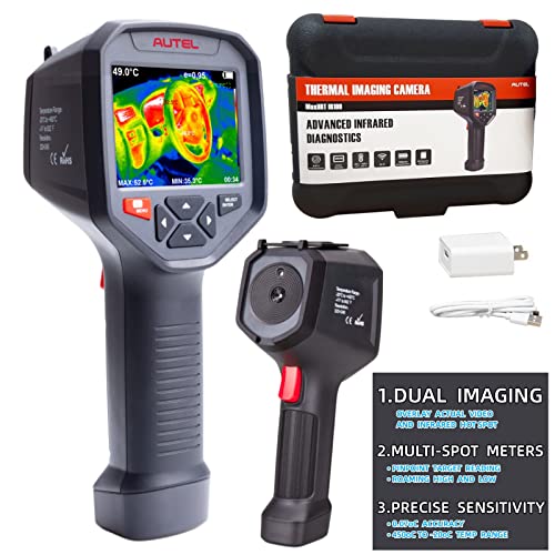 Autel MaxiIRT IR100 Thermal Imaging Camera Auto-Focus for Instant Thermal Imaging Dual Camera Overlay Feature Adjustable Emissivity Five Color Palettes Wi-Fi Image Transfer to PC or Mobile Device