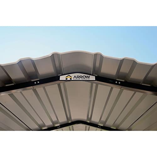 Arrow Carports Galvanized Steel Carport, Full-Size Metal Carport Kit, 12' x 24' x 7', Eggshell