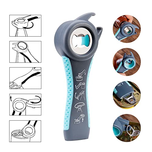 Astofli 5 Pack Bottle Opener Jar Opener For Weak Hands, Arthritic Hands, Seniors With 2 Pcs Silicone Rubber Jar Opener Gripper Pad, Easy Twist Jar Opener Tool Beer Bottle Cap Opener And Wine Key Set
