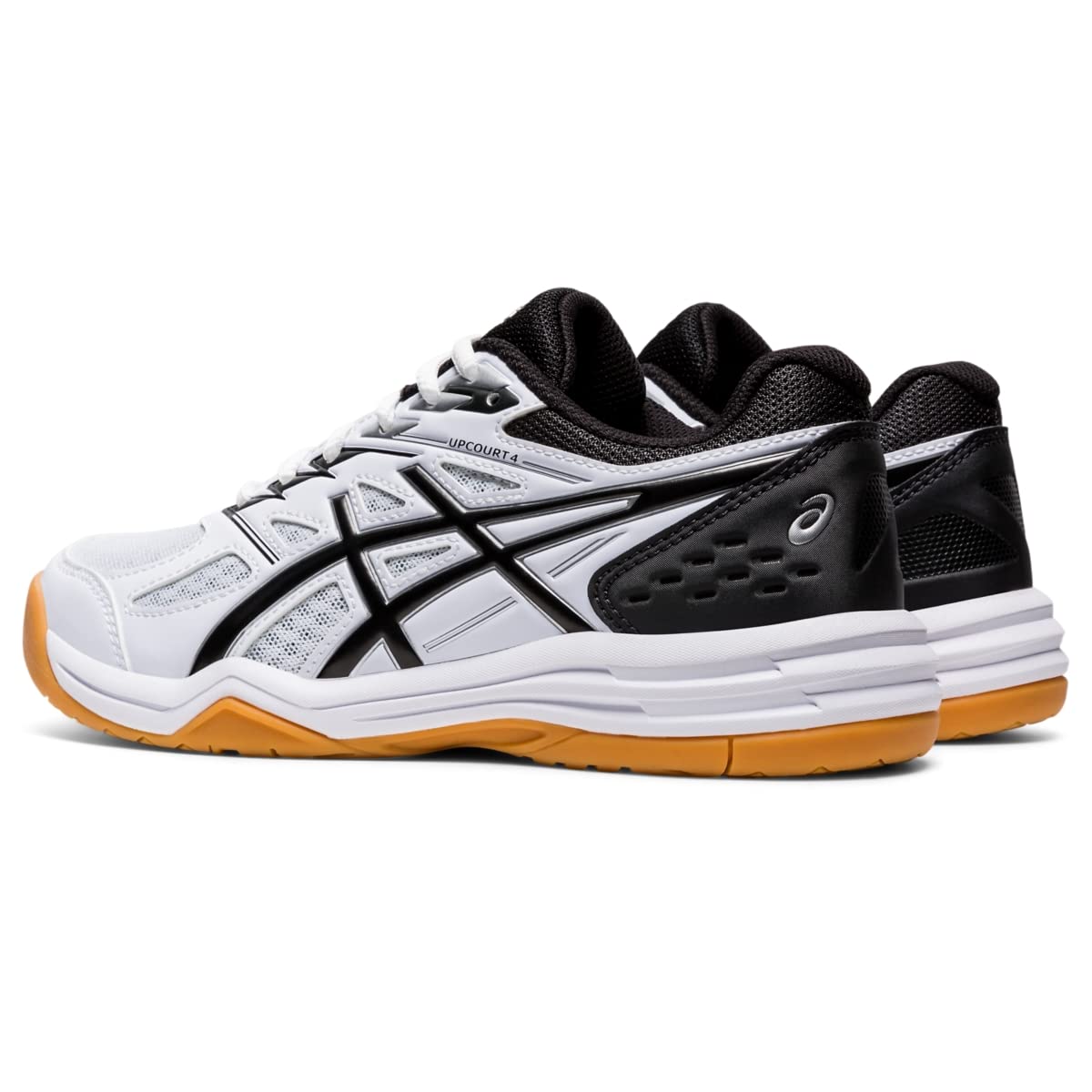 ASICS Kid's Upcourt 4 Grade School Volleyball Shoes, 4.5, WHITE/BLACK