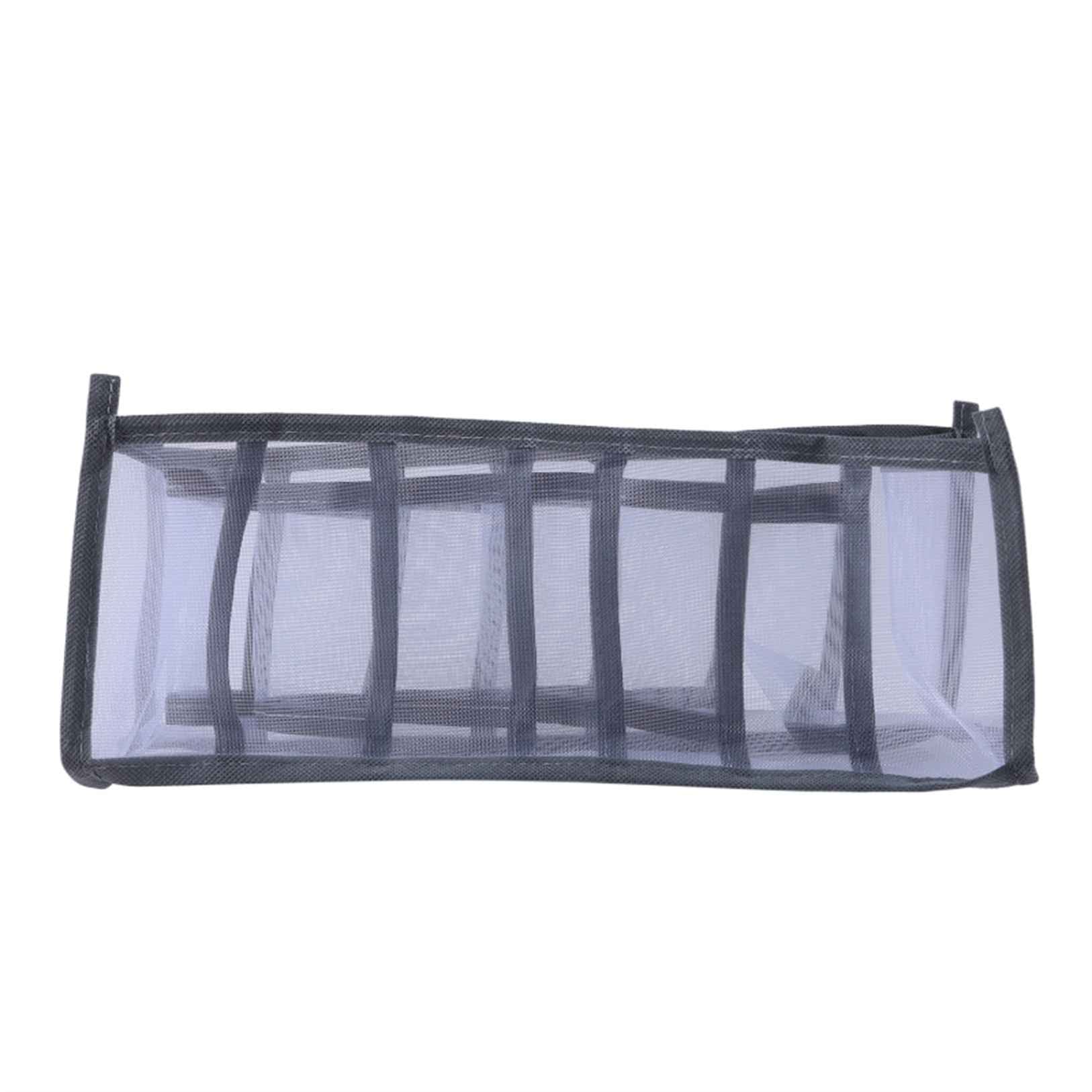 QBQBY 6/7/11 Grids Washable Wardrobe Clothes Organizer Jeans Compartment Storage Box Foldable Closet Drawer Organizer Clothes Drawer Mesh Separation Box Portable Clothes Wardrobe,Grey 2