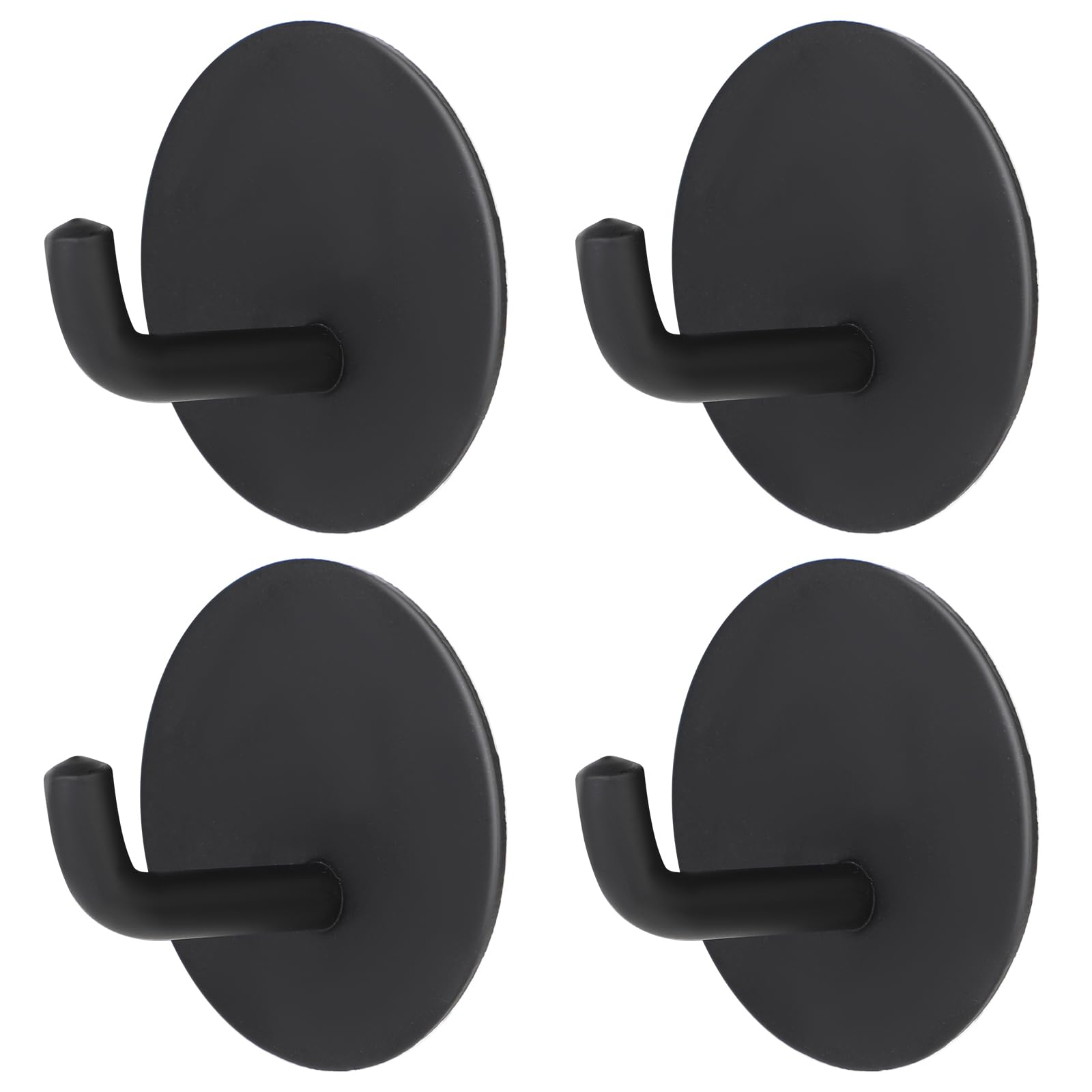 KALIONE 4 Packs Adhesive Hooks Stainless Steel Shower Hooks Wall Hooks for Hanging Black Heavy Duty Hooks Stick On Hooks, Kitchen Hooks Shower Wall Hooks for Kitchen Livingroom Bathroom