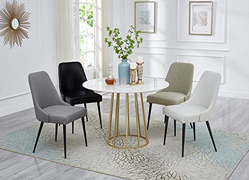 Ball & Cast Modern Kitchen Chair Upholstered Dining Chairs, Desk Chair Side Chair with Metal Legs, Brown Grey Set of 2