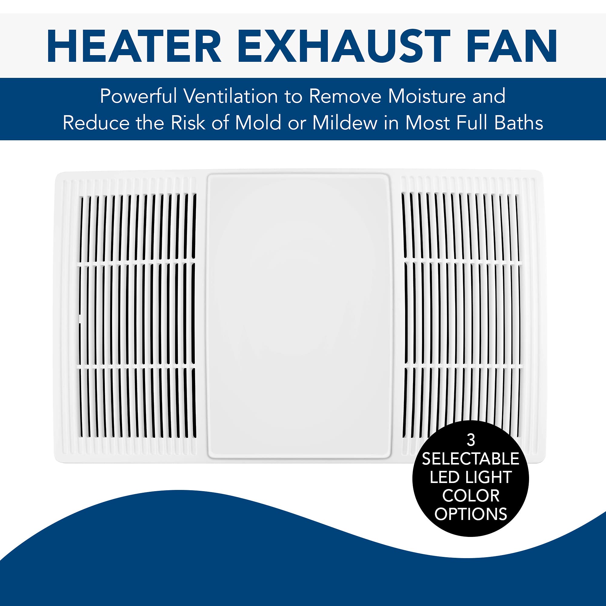 Broan-NuTone Ventilation Fan with LED Light 110 CFM and Bath Exhaust Fan, Heater, Light Combo 80 CFM