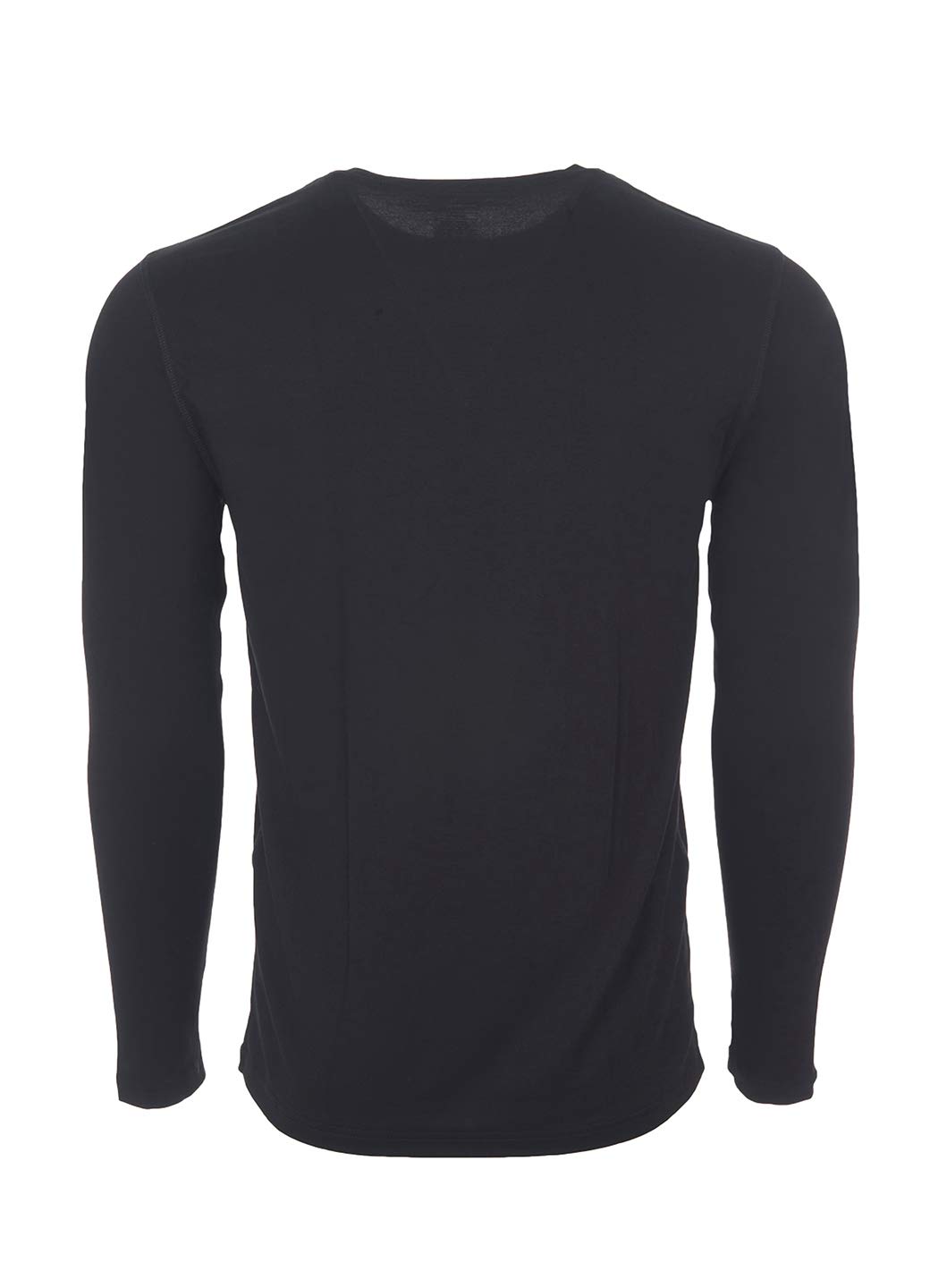 Avalanche Men's Moisture Wicking Crewneck Wool Blend Long Sleeve Base Layer Top Black