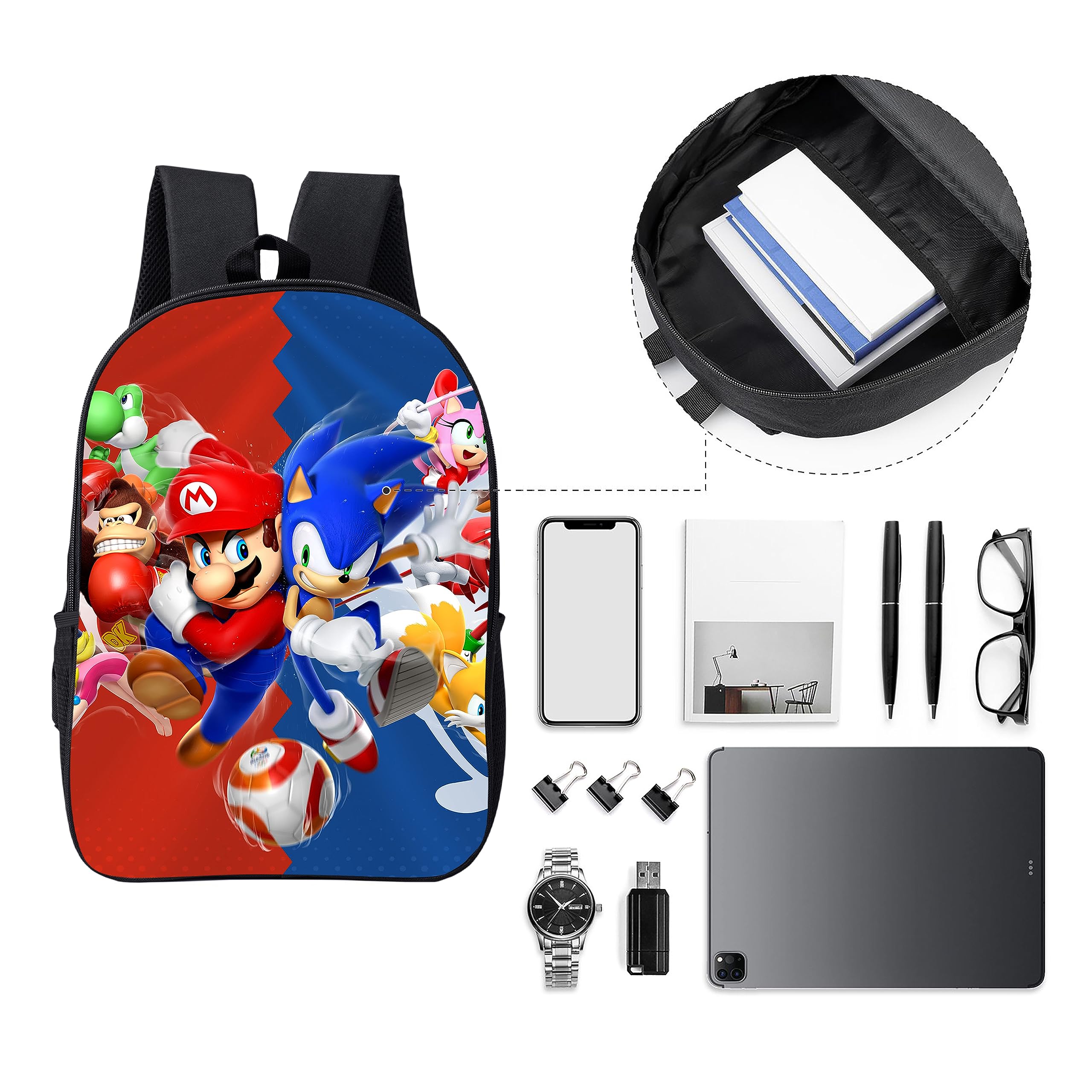 Artoon Backpack 3D Printing Bookbag High Capacity Multifunction Durable Casual Daypack for Boys Girls HS-04