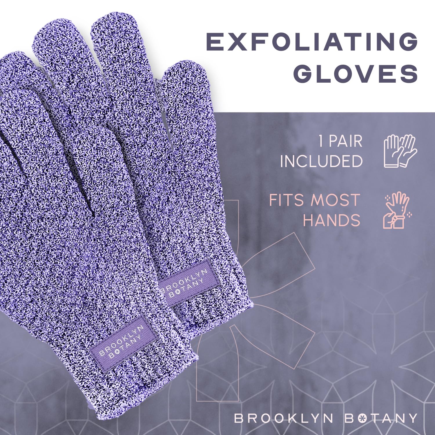 Brooklyn Botany Exfoliating Gloves for Bath and Shower β Heavy Duty Exfoliating Body Scrubber for Massage and Dead Skin Remover for Body β 1 Pair