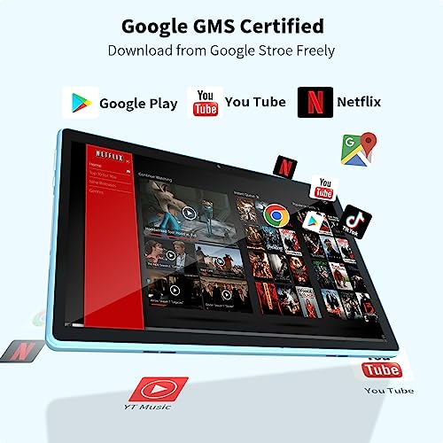 Android 13 Tablet 10inch Tablet PC, Large Storage 64GB ROM Tablets Dual Stereo Speakers 512GB Expand, Quad-core Processor 3GB RAM 6000mAh Big Battery 10.1'' IPS HD Screen Google Tableta Tab