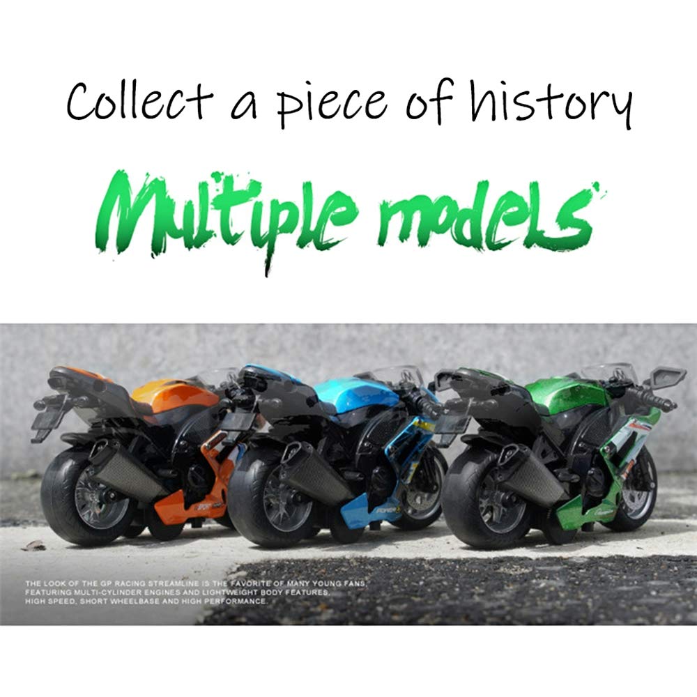 Gilumza Pull Back Motorcycle Toys, Tiny Gift with Music Lighting, Race Motorcycles Toy for Boys Kids Age 3 4 5 6 7 8 Year Old (Blue)