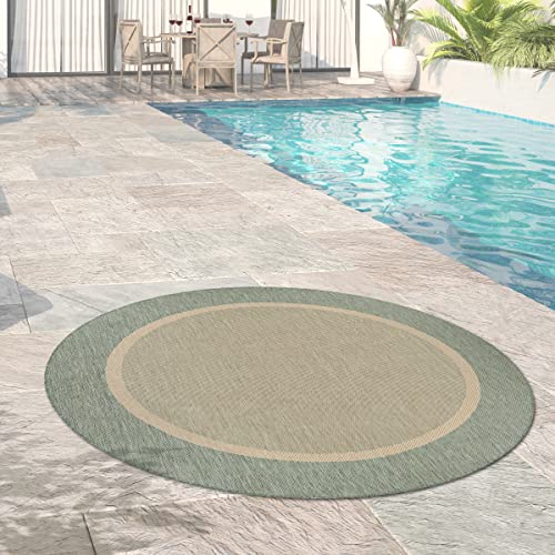 Couristan Styria Texture Area Rug, 7'6" Round, Natural-Green