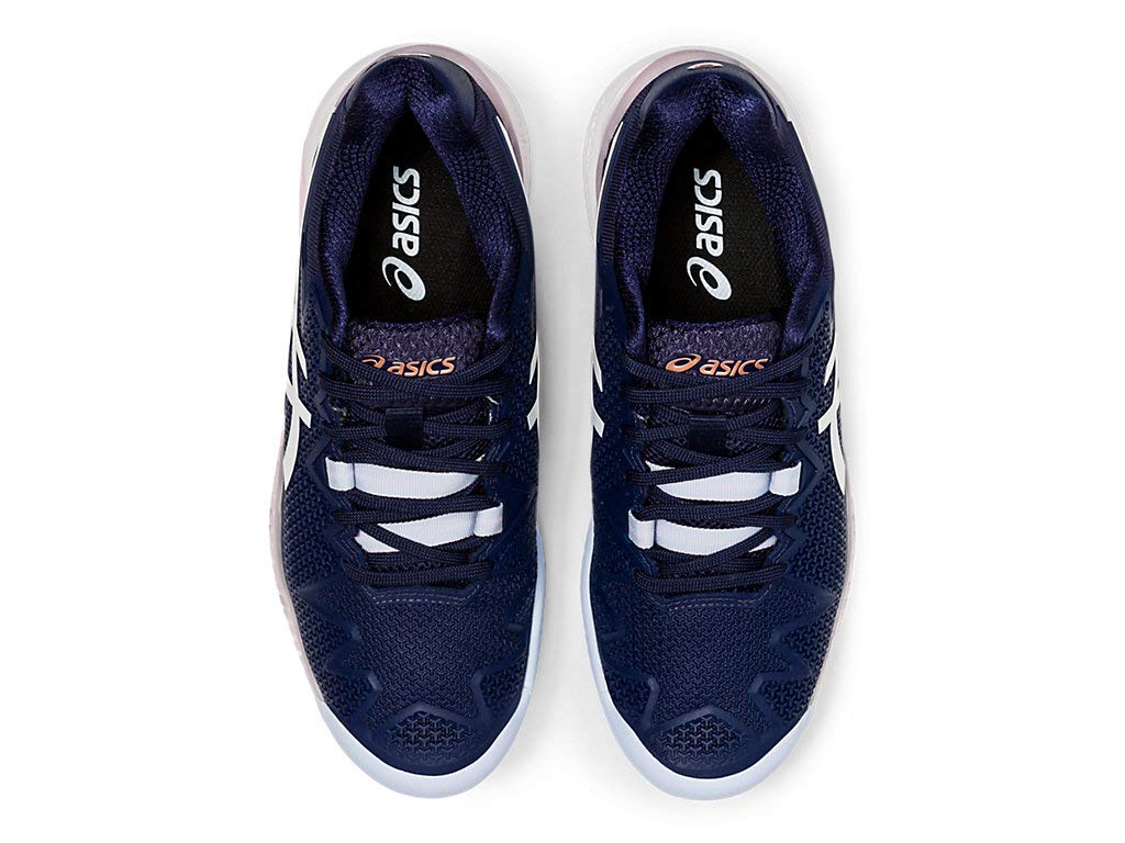 ASICS Women's Gel-Resolution 8 Clay Tennis Shoes, 8.5, Peacoat/White