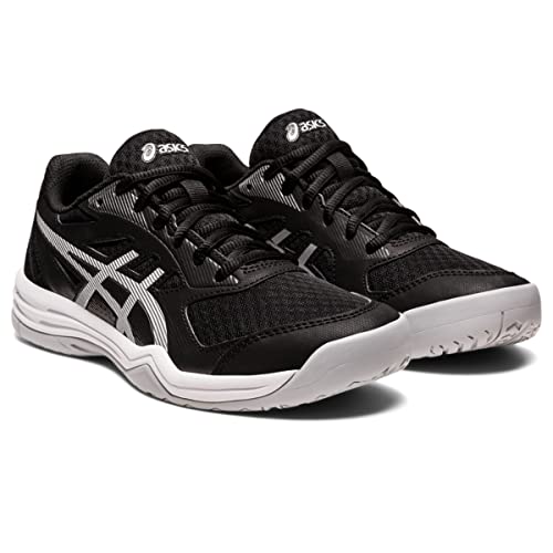 ASICS Women's Upcourt 5 Volleyball Shoes, 8, Black/Pure Silver
