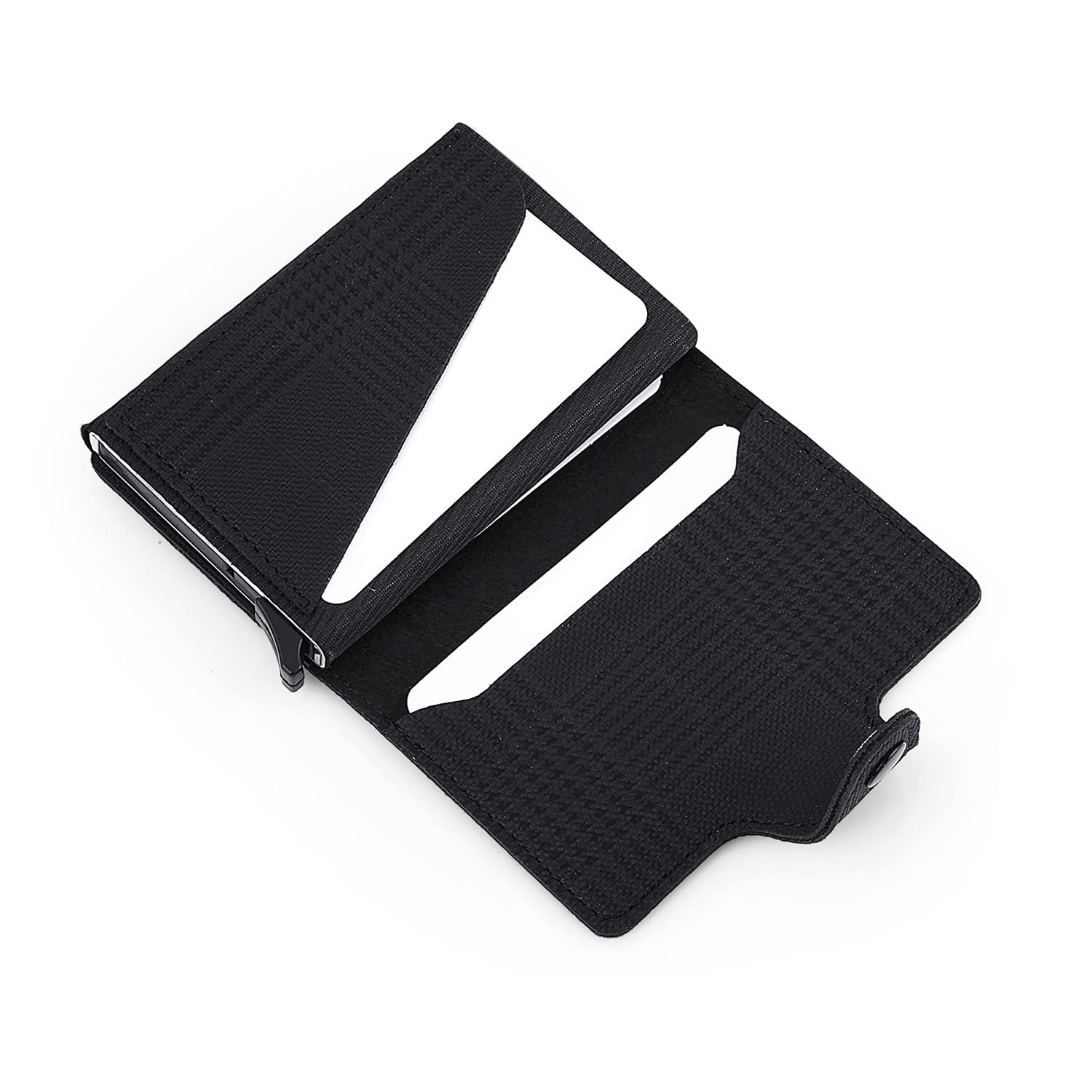 BADANG Classic Leather Mat Wallet, Belt, Credit Card Holder Gift Accessory Set, Card Holder and Belt Set (maximum 9 cards) And (maximum additional 6 cards) (Set of 3)… (Black)
