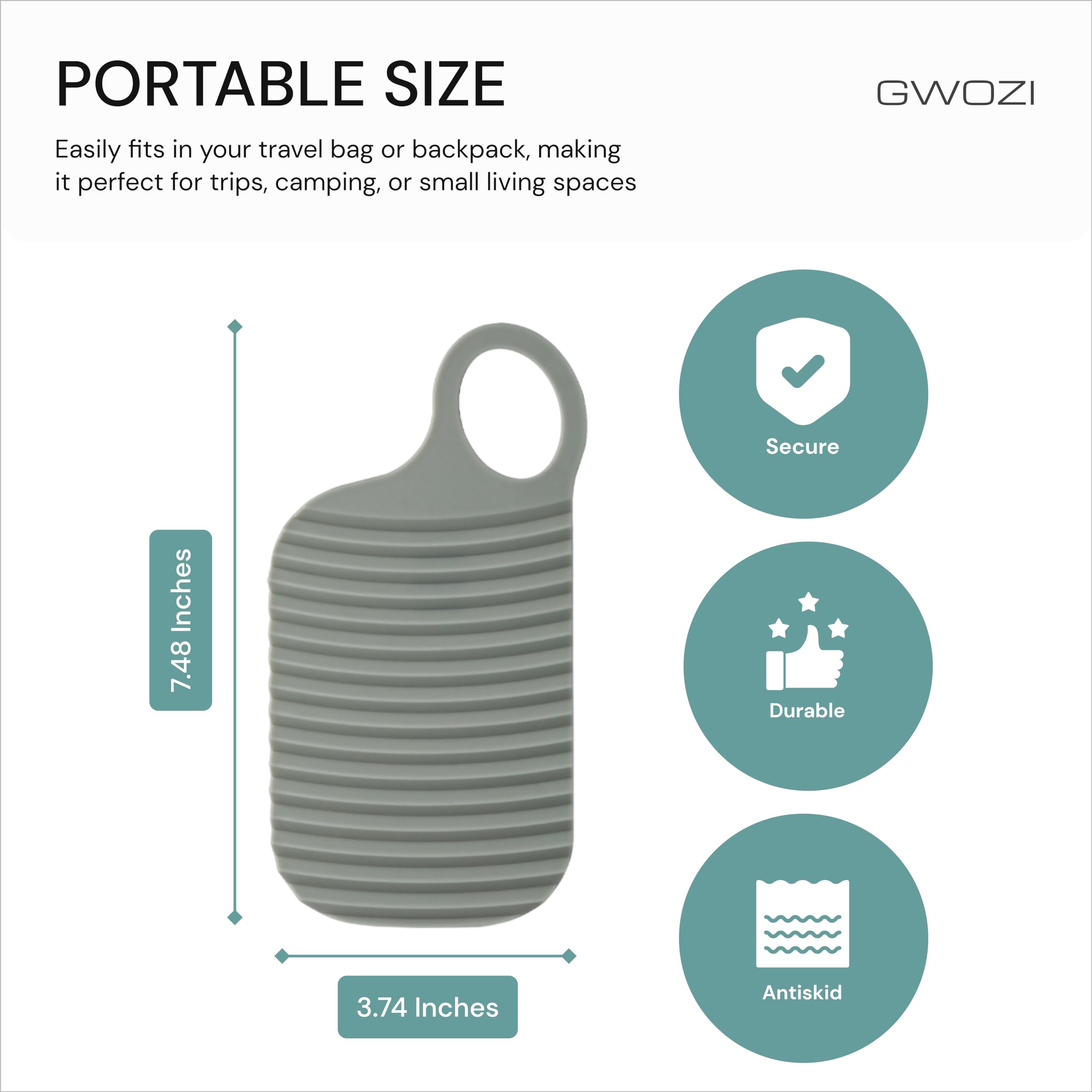 Wash Board for Hand Washing Cloths - Portable Mini Hand Washboard - Clothes/Socks Washboard for Travel, Double Sided - Antiskid Small Wash Boards for Laundry