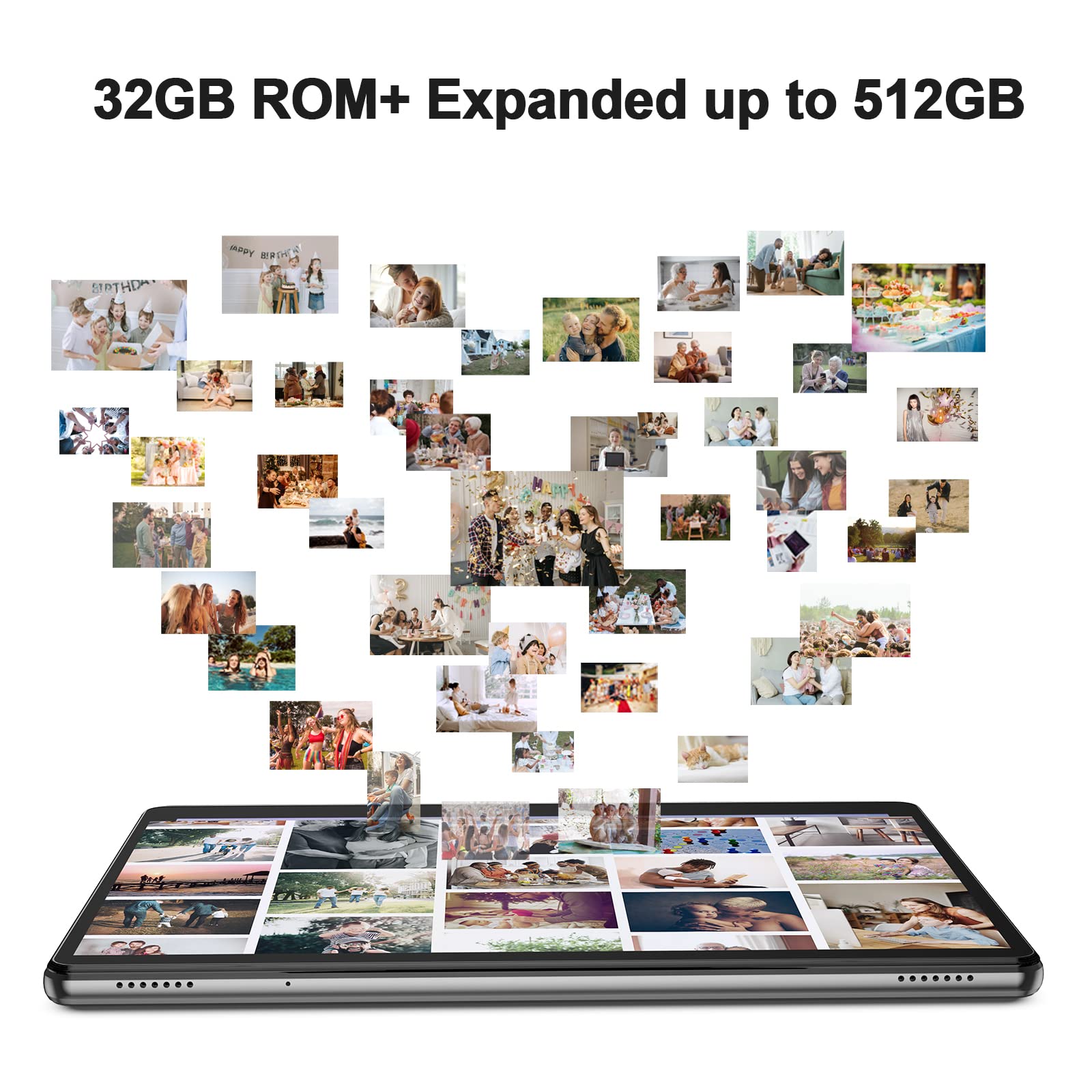 Android Tablet, 10 inch Tablet with 8000mAh Battery, 32GB ROM (512GB Expand), Dual Camera, Android 12 Tablet with Protective Cover, WiFi, Bluetooth, HD Touch Screen, Google GMS Certified