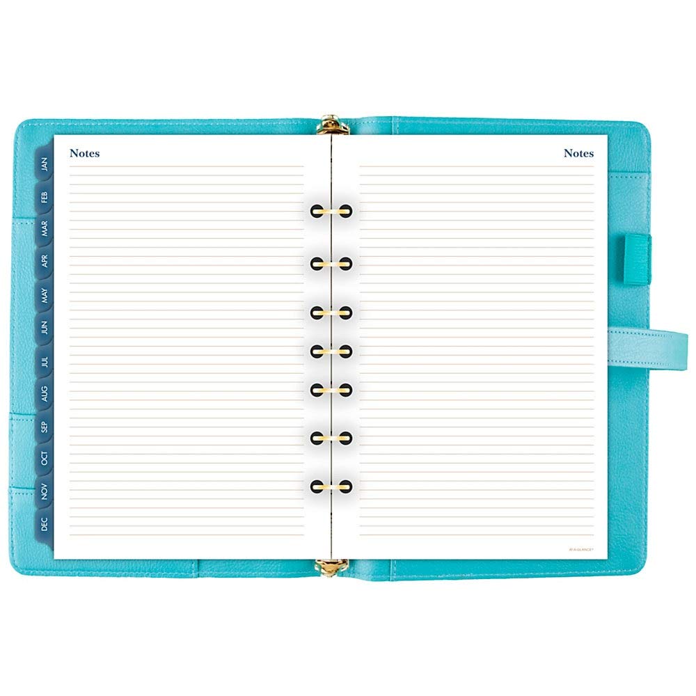 AT-A-GLANCE, Undated, 5-1/2" x 8-1/2", Desk Size, 7-Ring, Faux Leather Fashion, Teal (DR1118-040-42)