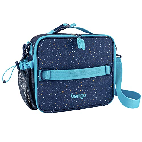 Bentgo® Kids 5-Compartment Lunch Box Set With Insulated Lunch Bag and 2-in-1 Backpack & Insulated Lunch Bag (Confetti Edition - Abyss Blue)