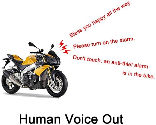 BANVIE Speaking Motorcycle Alarm System with voicing Out Warning and Remote Engine Start Stop