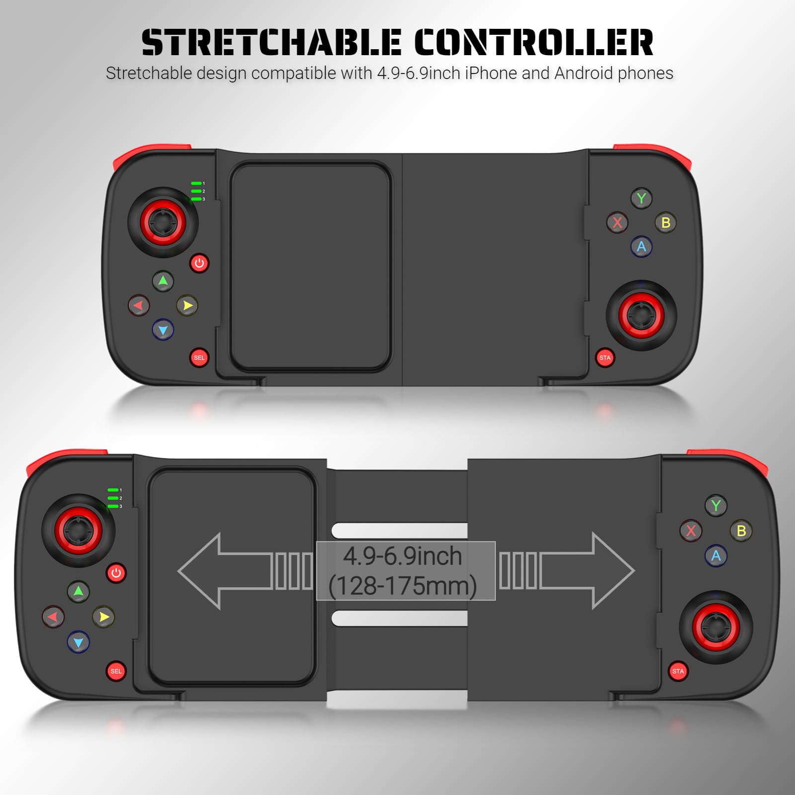 arVin Bluetooth Controller for iPhone/iPad/MacBook/iOS/Android/Samsung/Tablet/PC Wireless Gamepad Joystick with Back Button, Analog Triggers, Stretchable, Direct Play for Call of Duty, Genshin Impact