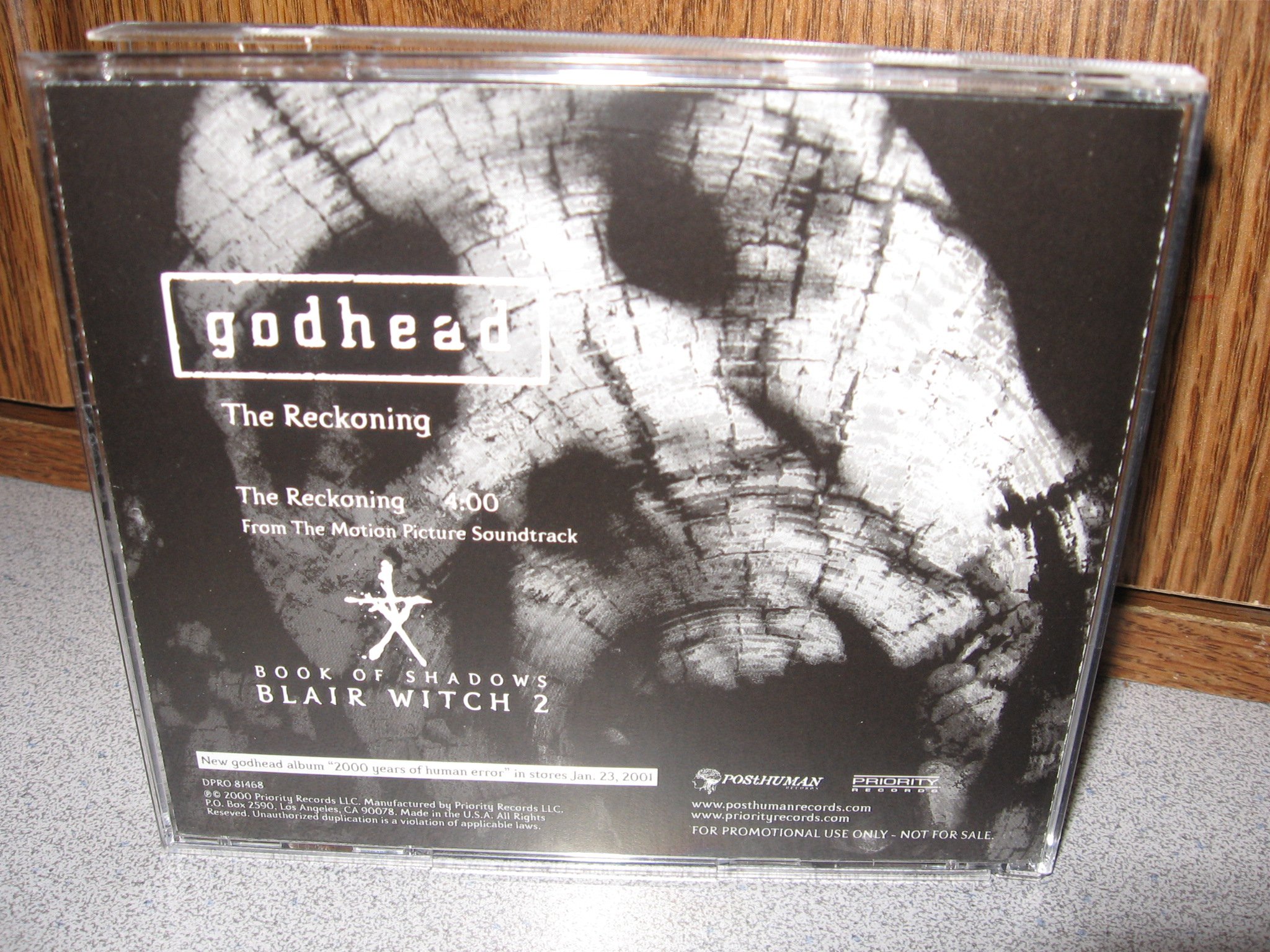 Godhead - The Reckoning CD Single Promo (From The Motion Picture Soundtrack Blair Witch 2) #DPRO-81468