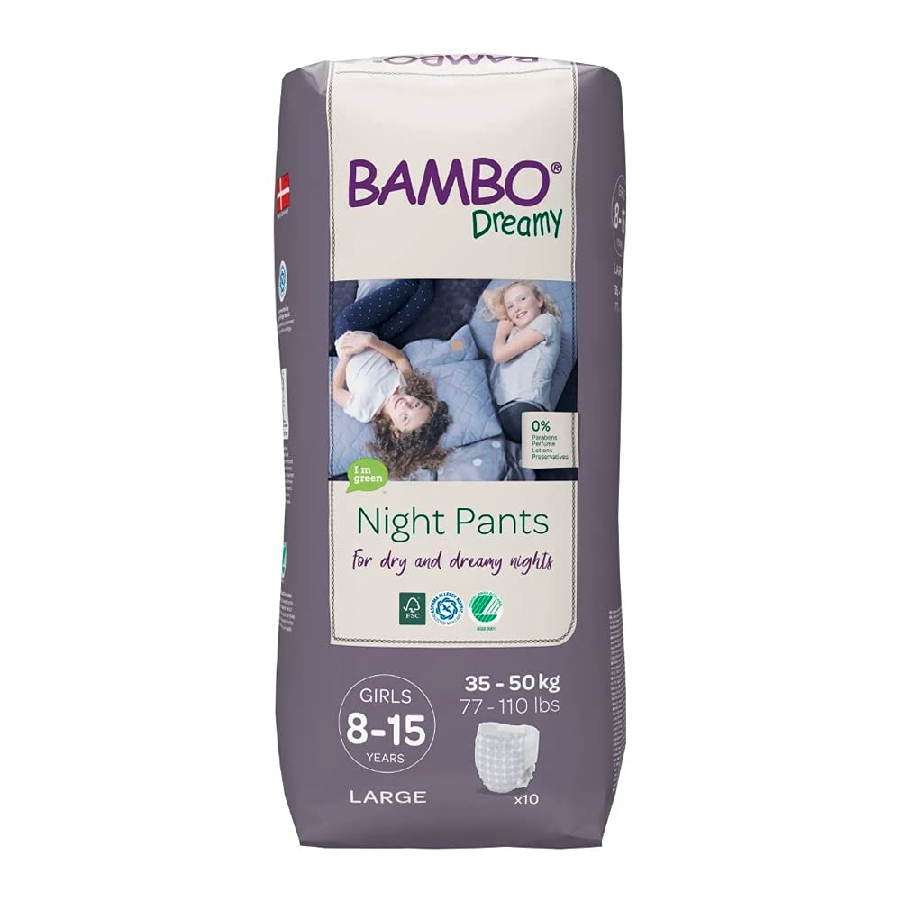 Bambo Nature Premium Dreamy Night Pants: Girls 8-15 years, 60 Count